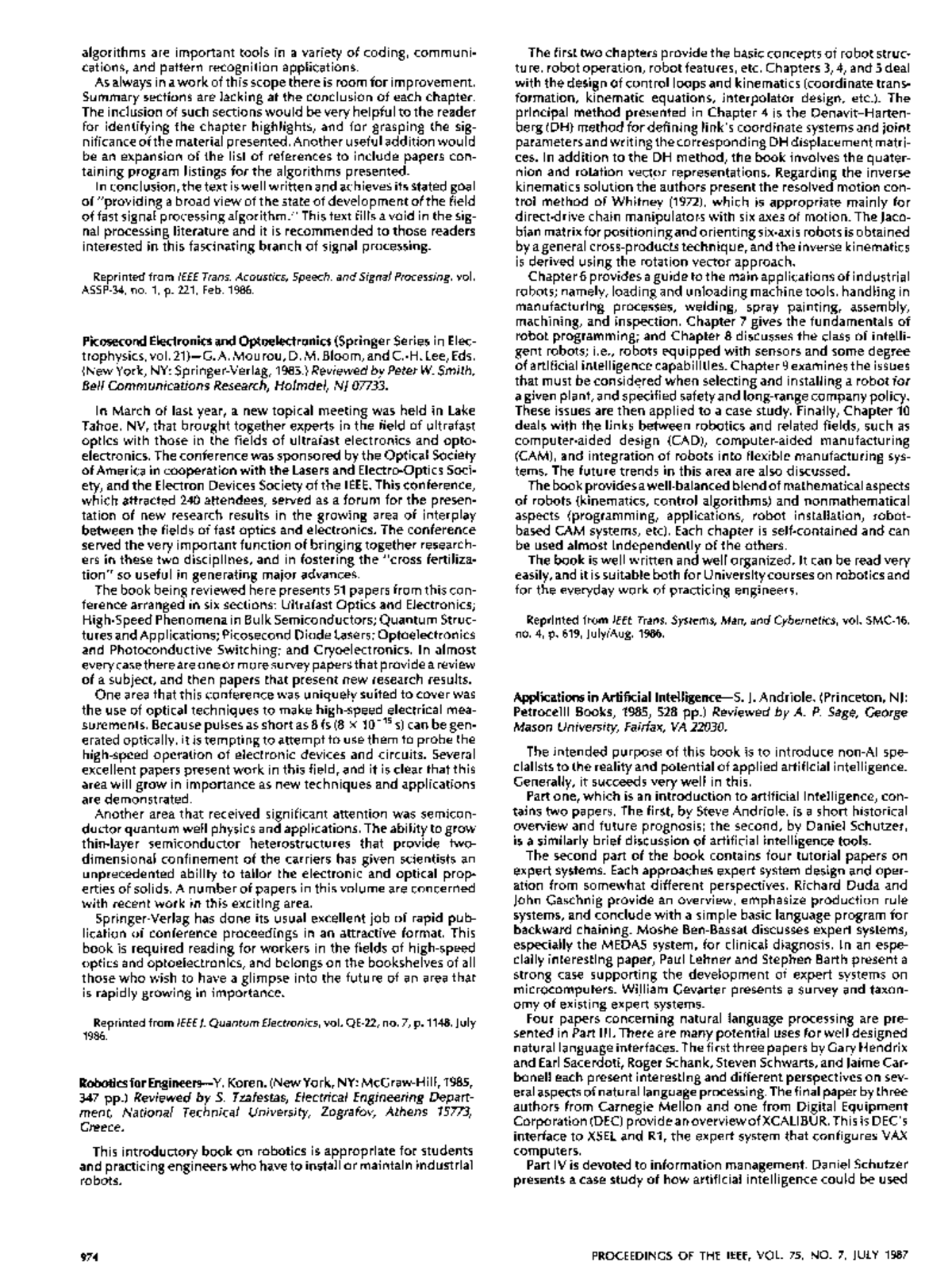 Robotics for engineers - algorithms are important tools in a variety of ...