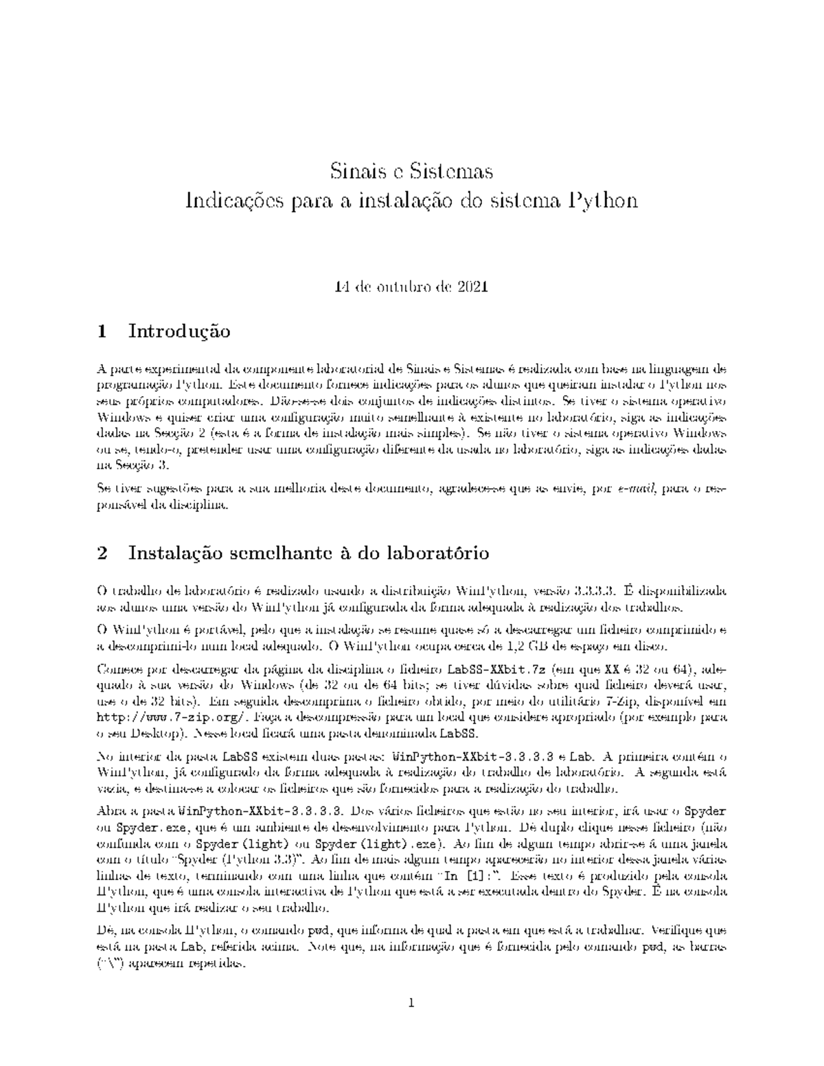 Instalacao Python SS - Sinais e Sistemas Indicações para a instalação ...