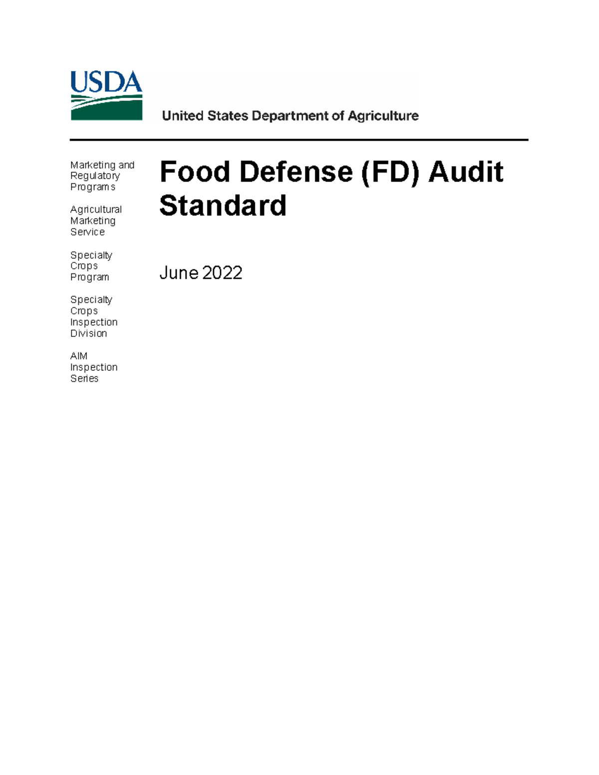 Food Defense FD Audit Standard 1696286454 - U Marketing and Regulatory ...