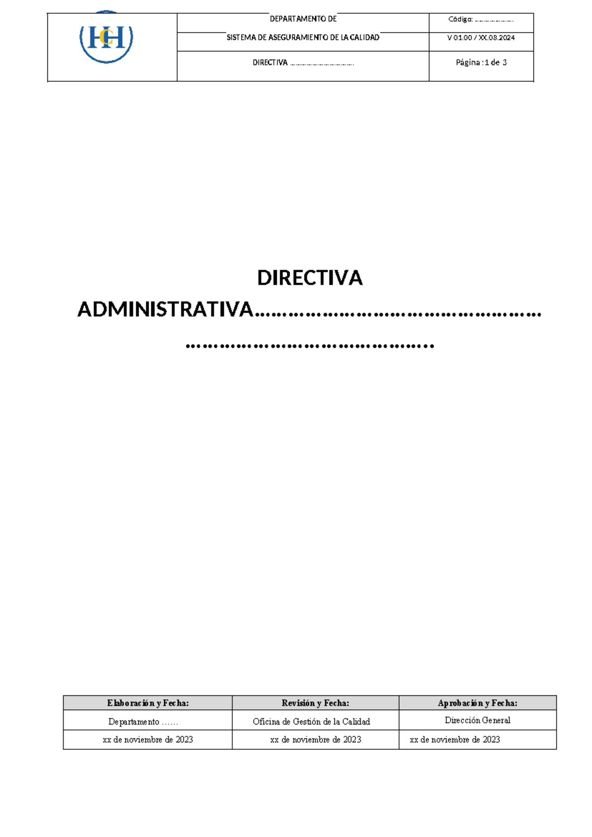 Directiva estructura - DIRECTIVA ADMINISTRATIVA