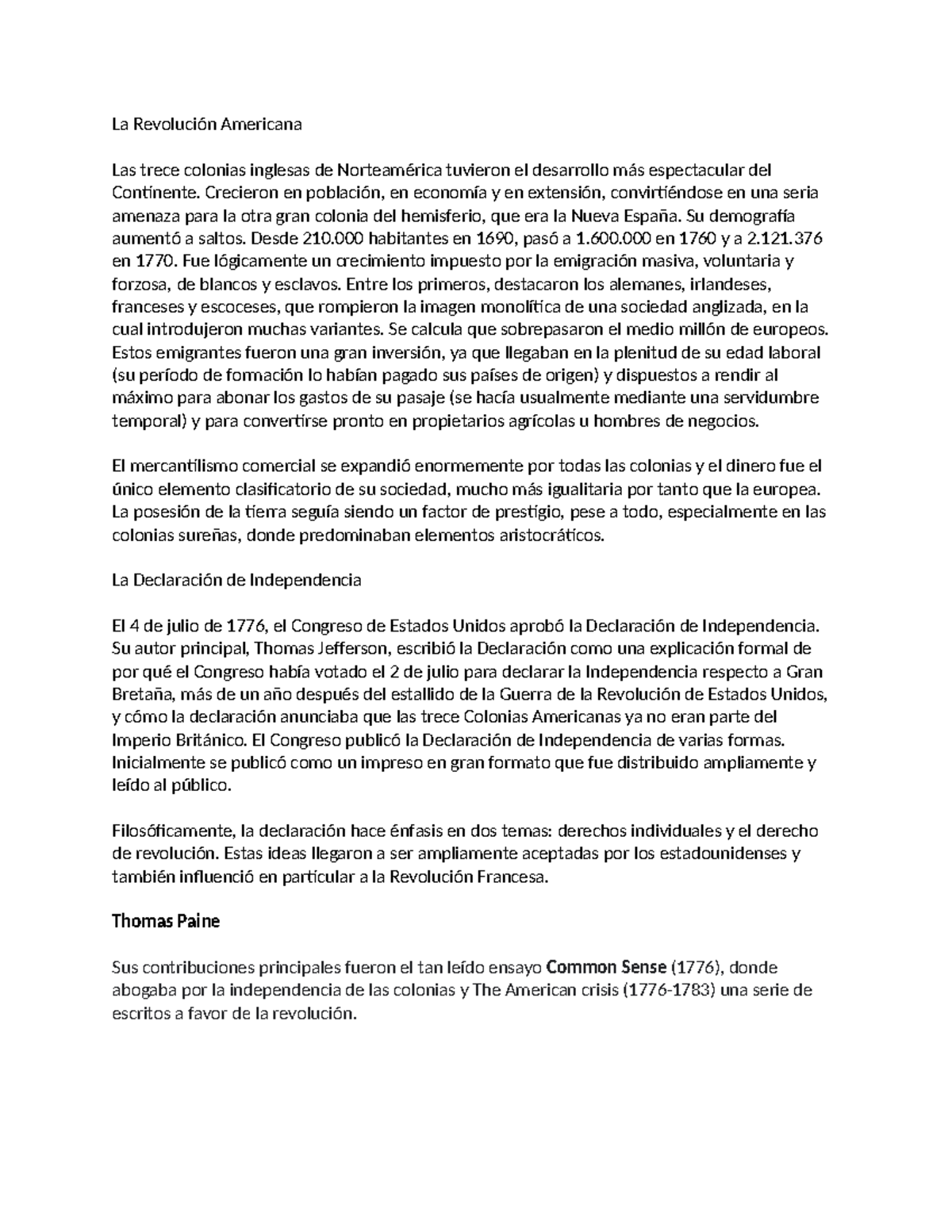 Tarea 3.1. La Revolución Americana - La Revolución Americana Las trece ...