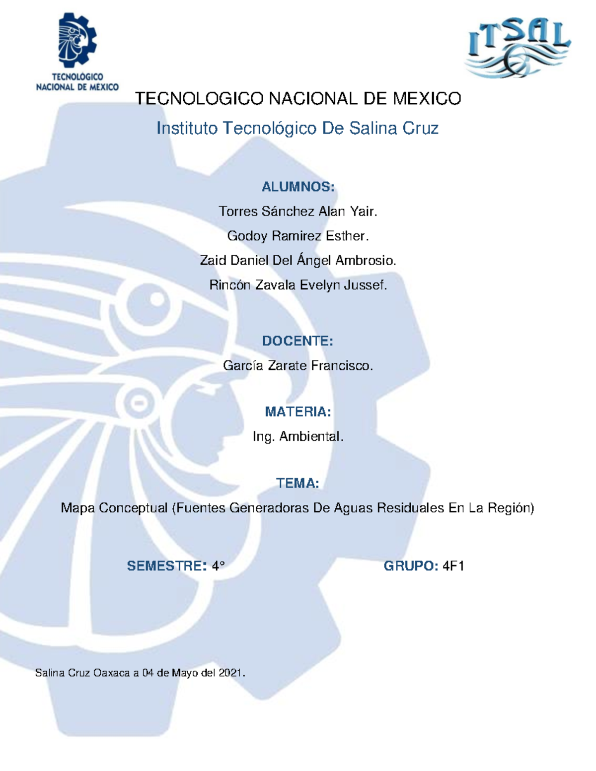 Aguas Contaminadas - Ayuda. - TECNOLOGICO NACIONAL DE MEXICO Instituto ...