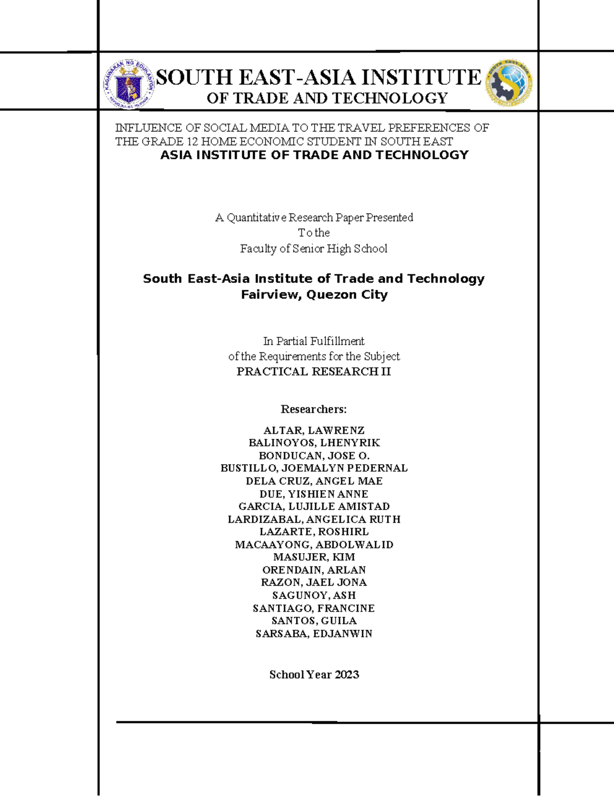 Group 2 chapter 12345-complete 3 - OF TRADE AND TECHNOLOGY INFLUENCE OF SOCIAL MEDIA TO THE ...
