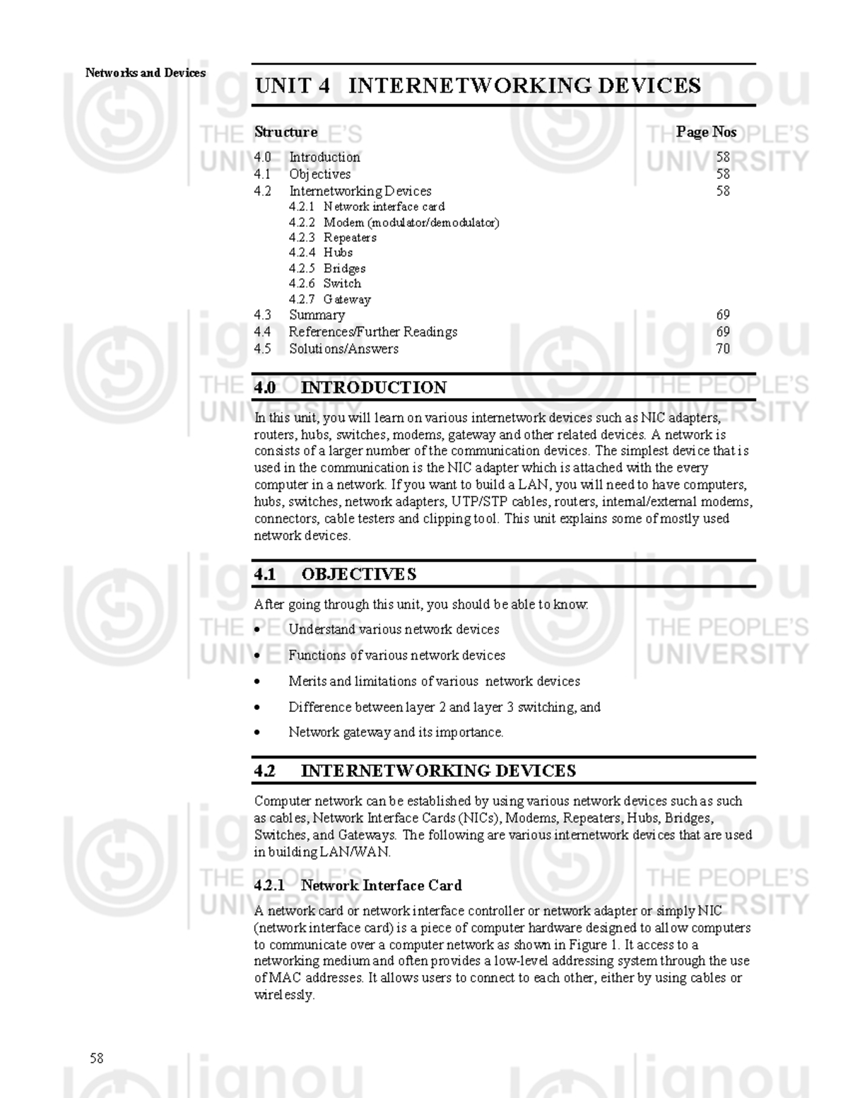 Internetworking devices - 2 Network interface card 4.2 Modem (modulator/demodulator) 4.2 ...