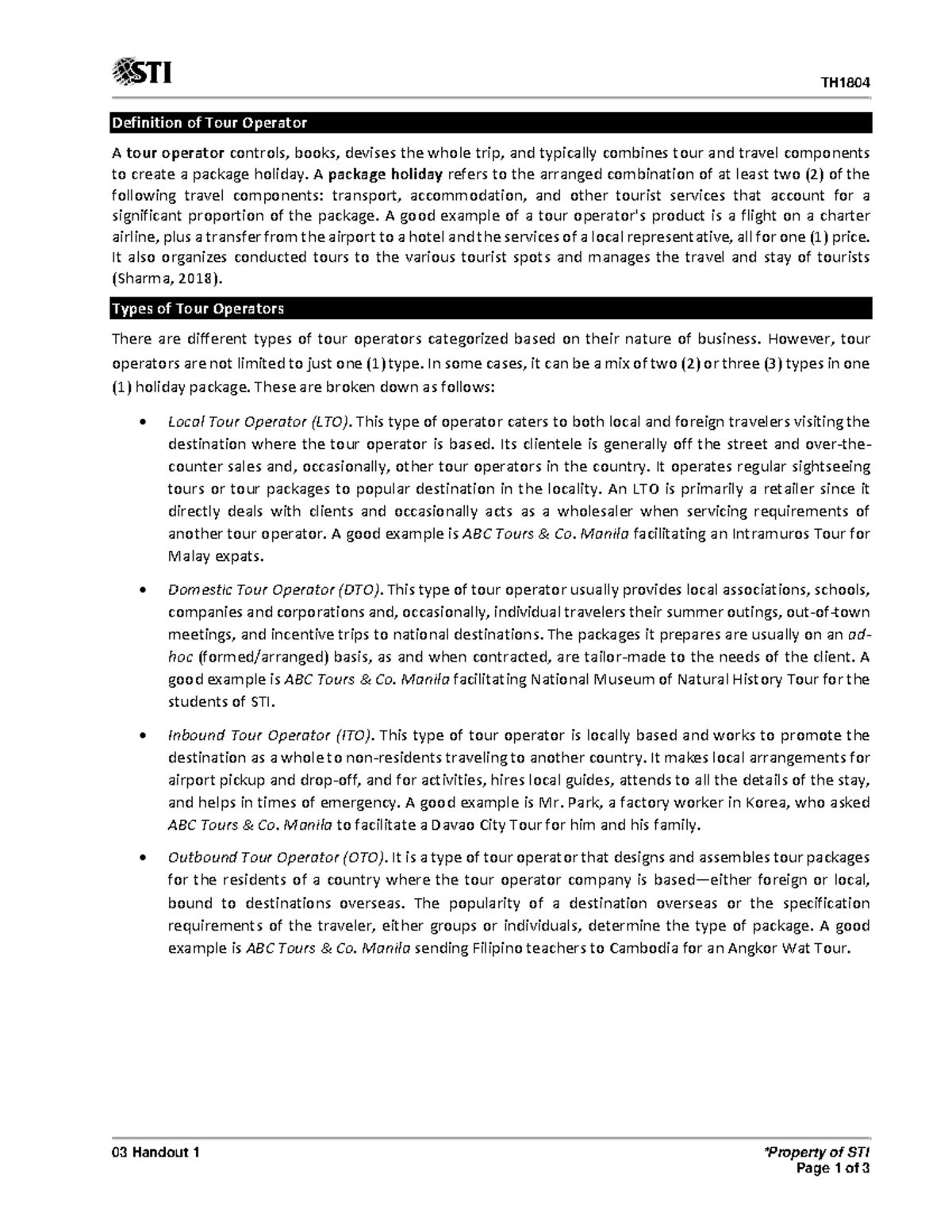 03 Handout 1 - Foreign Language - TH 03 Handout 1 *Property of STI Page 1 of 3 Definition of ...