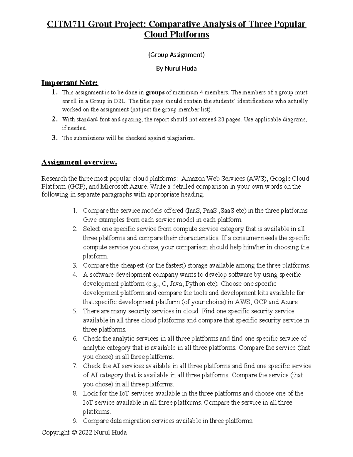 Group Project-Comparative Analysis of Three Popular Cloud Platforms ...