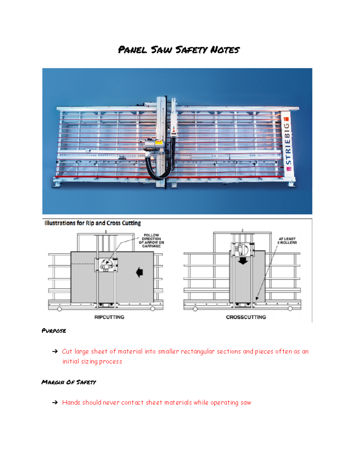 Panel Saw Safety - Studocu