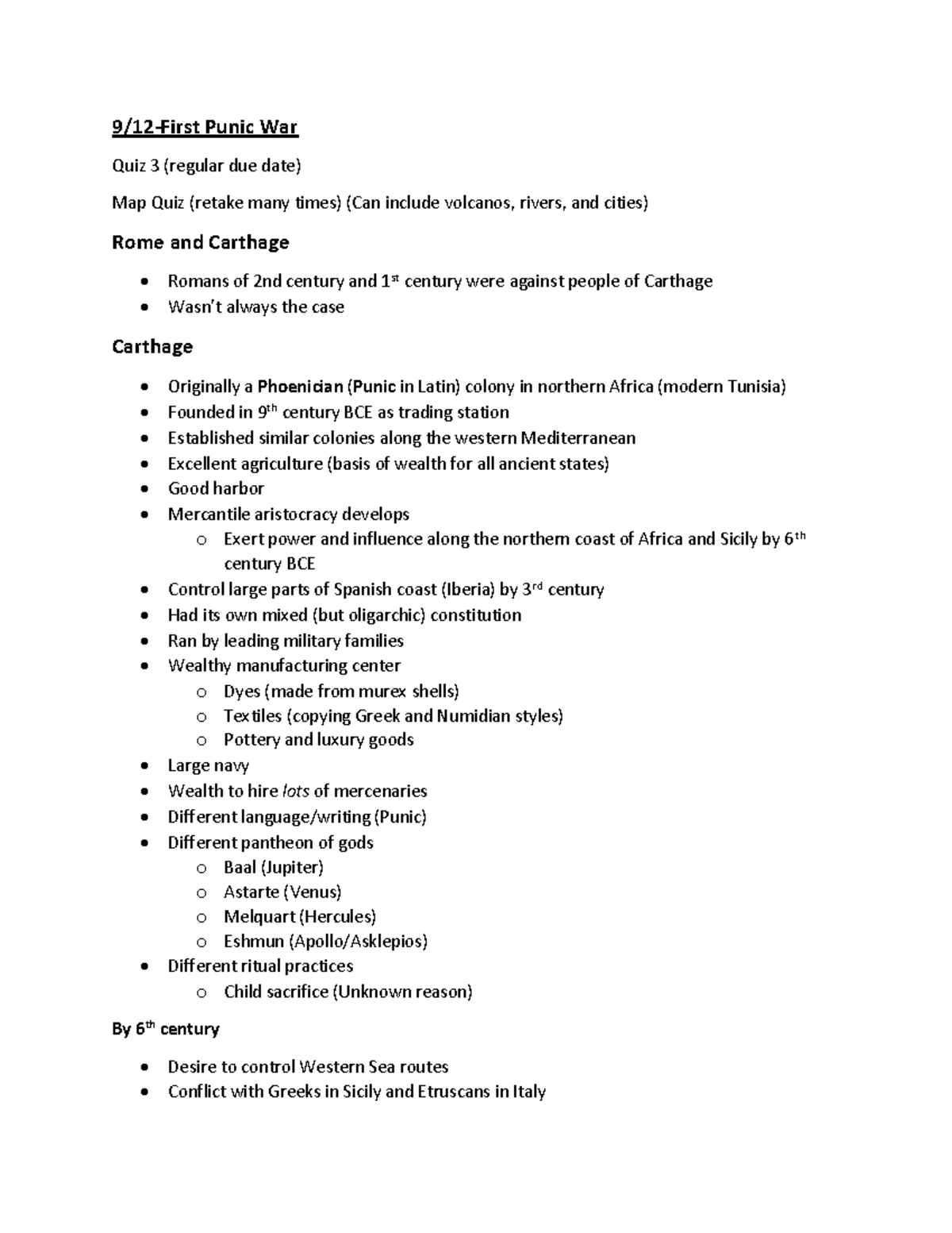 Week 4-World Wars - Notes on the Roman World Wars including the First ...