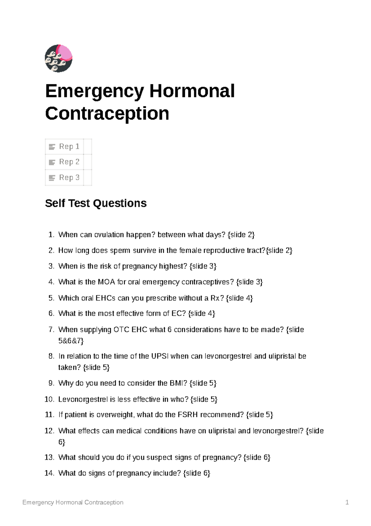 Emergency Hormonal Contraception - Studocu