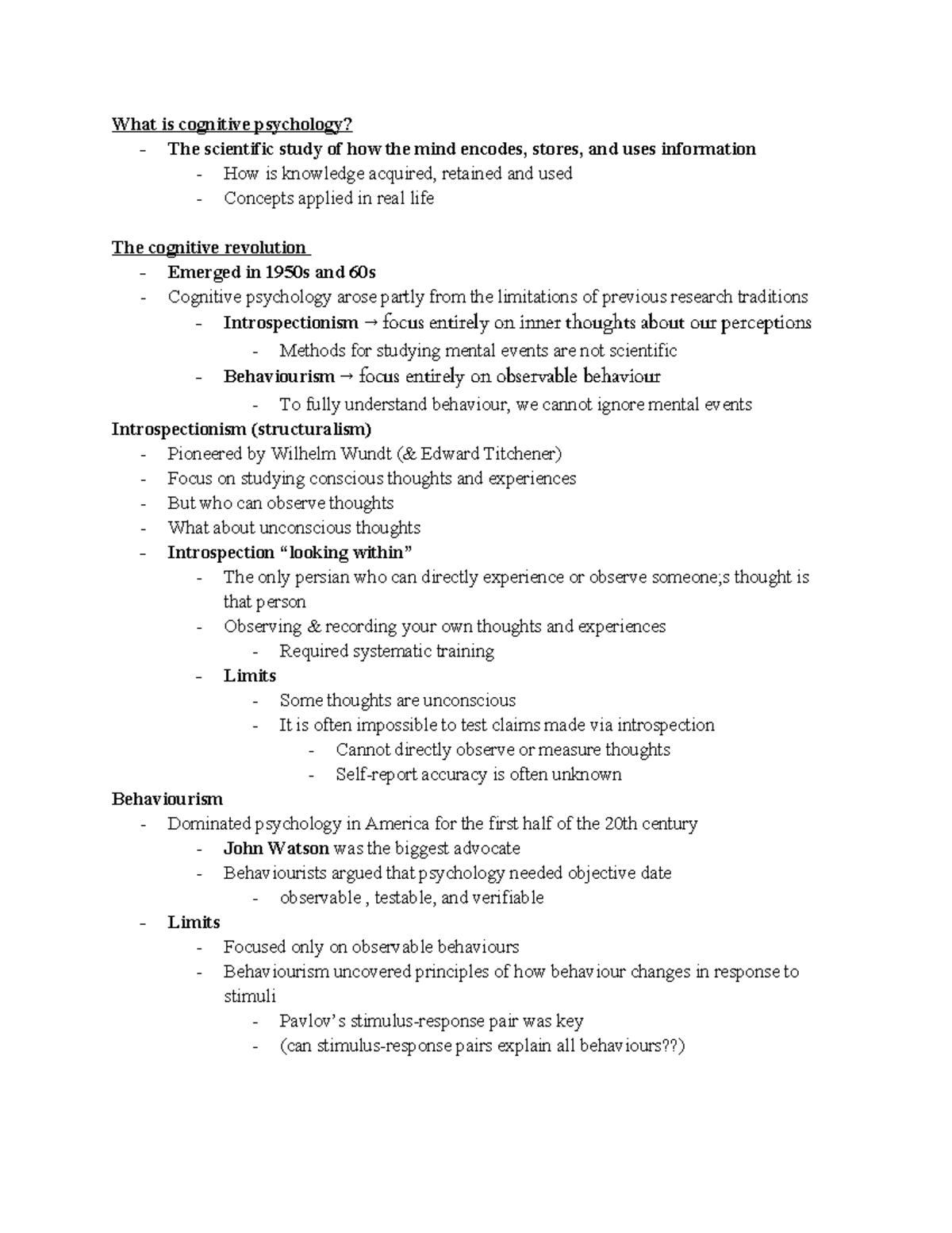 1. Foundations of cognition psychology - What is cognitive psychology ...