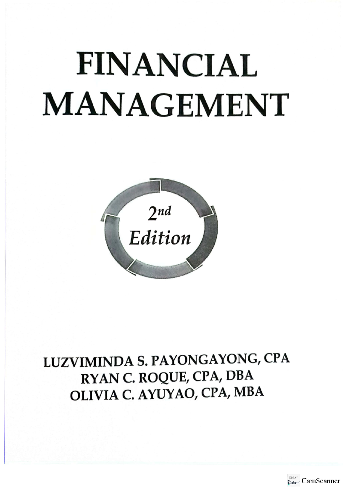 Fin Man Payongayong Chap 1 2 - FINANCIAL MANAGEMENT 2nd Edition ...