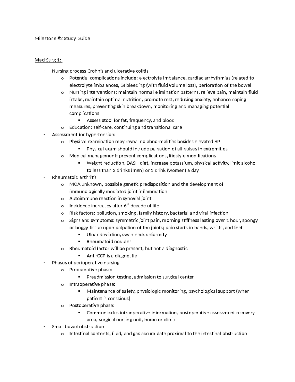 Milestone #2 - these are just notes i took before the exam - Milestone ...