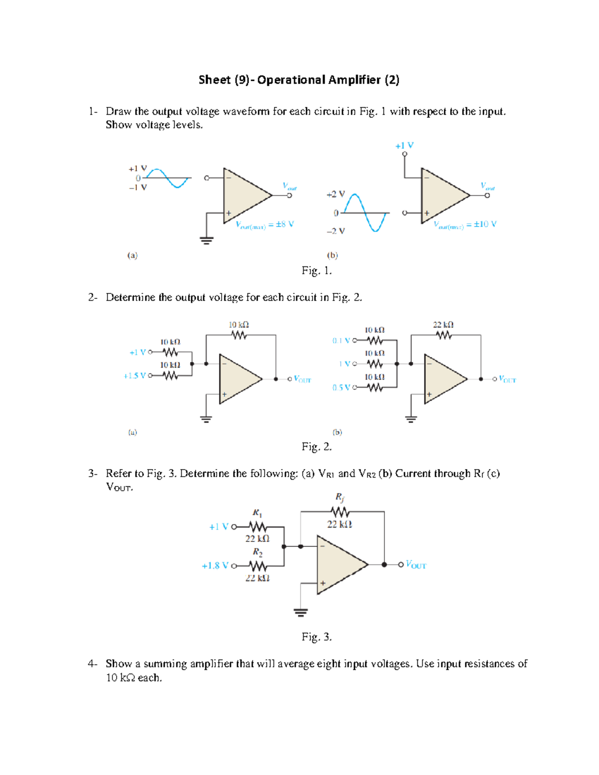 Sheet 9 op Amp 2 - haaaaaaaaaaaaaaaaaaaa - Sheet (9)- Operational ...