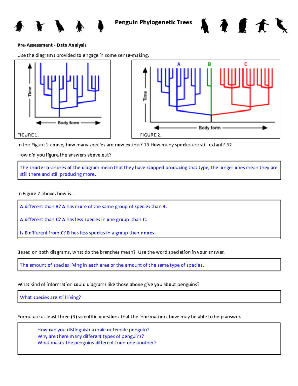 - 3 Penguin Phylogeny - Penguin Phylogenetic Trees Pre-Assessment ...