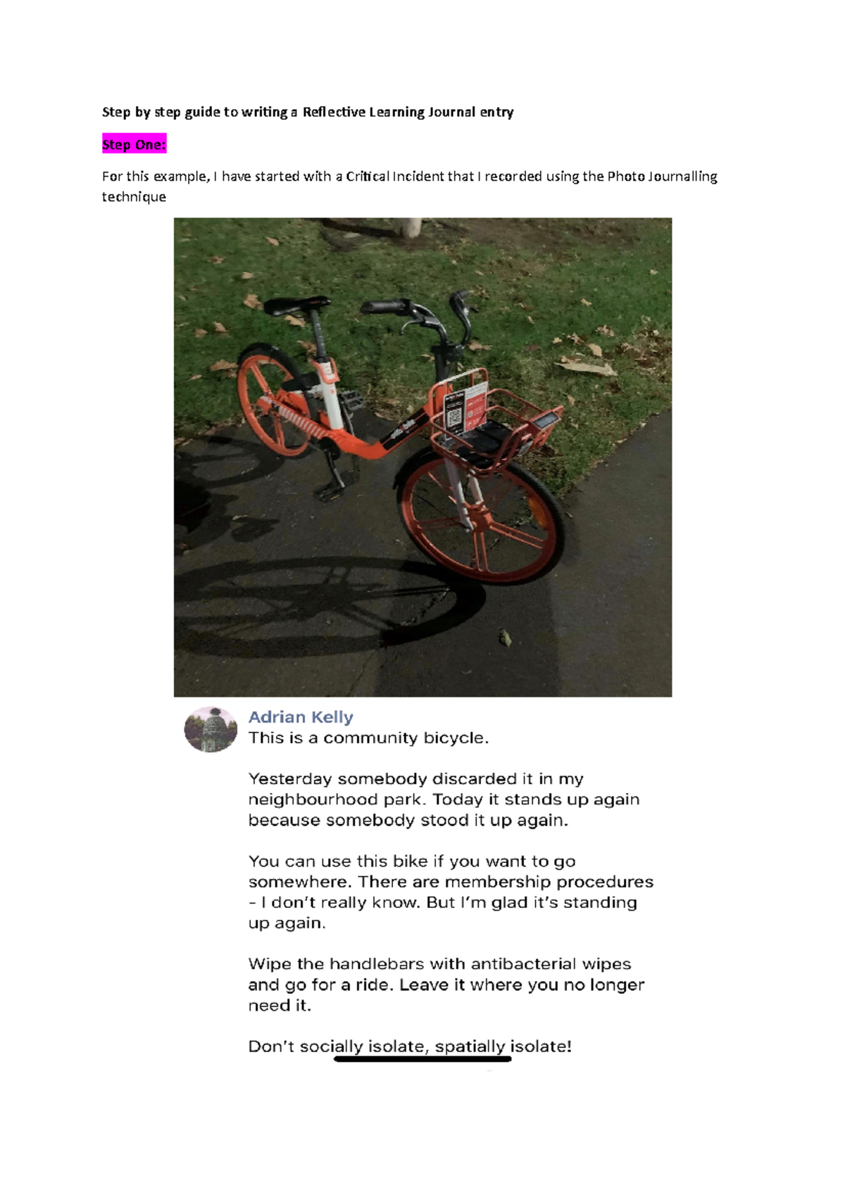 Step-by-Step Guide to Writing a Reflective Learning Journal Entry - Studocu