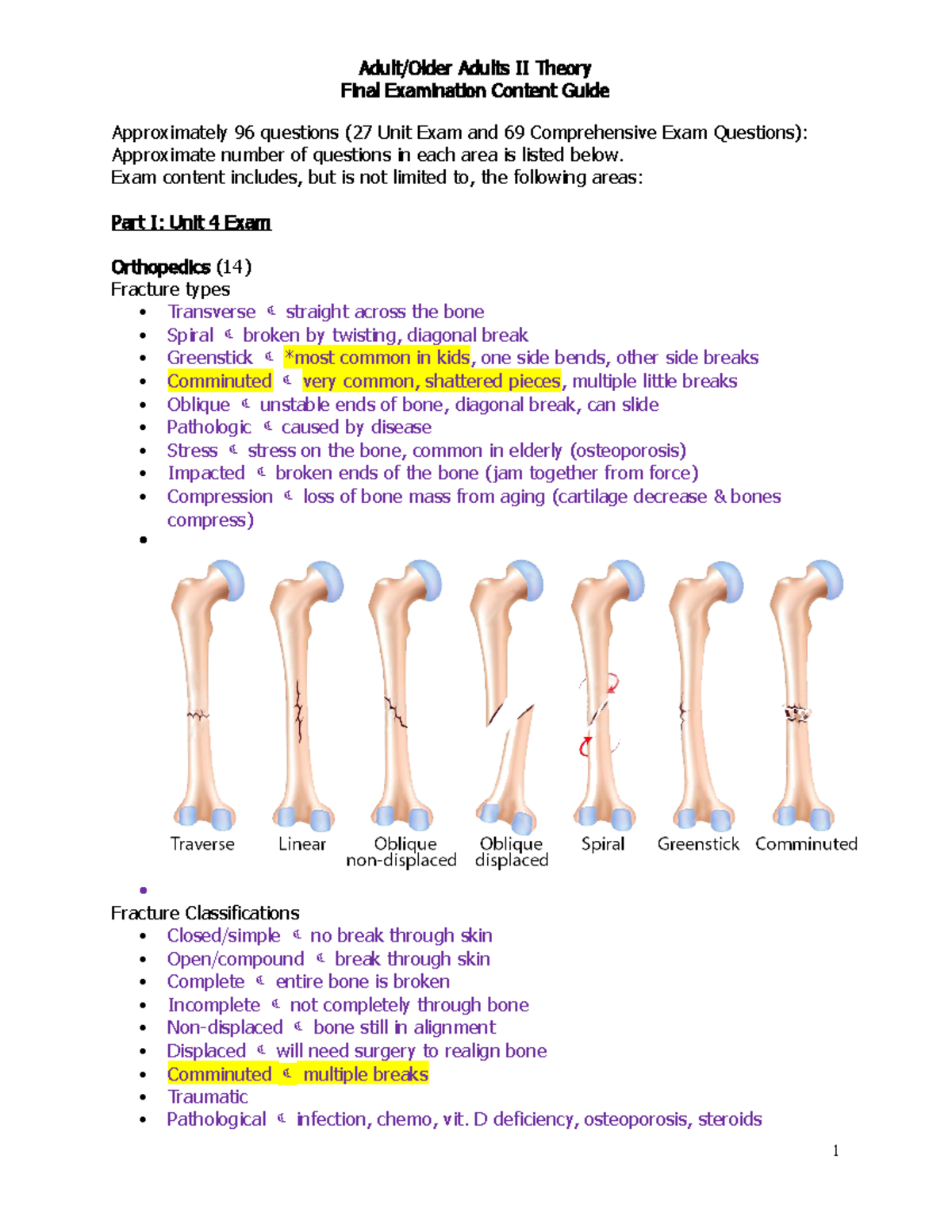 Adult Final Exam - Adult/Older Adults II Theory Final Examination ...