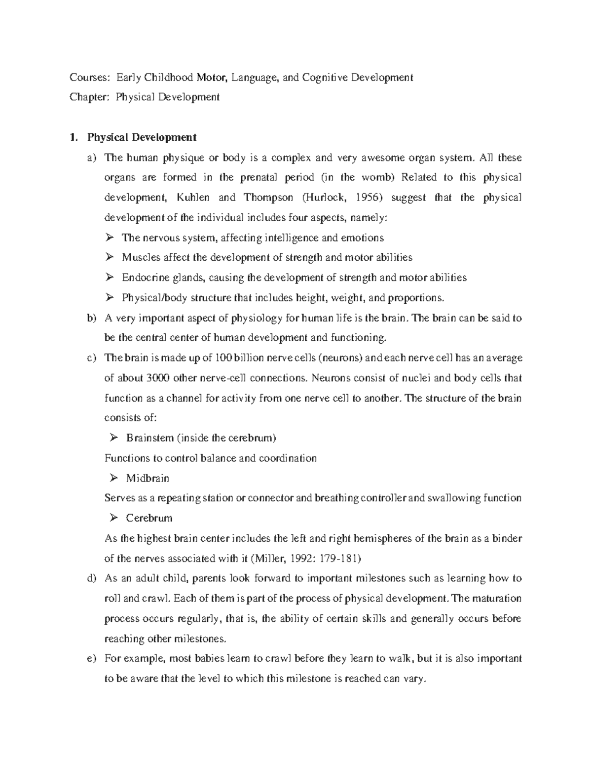 Physical Development - Courses: Early Childhood Motor, Language, and ...