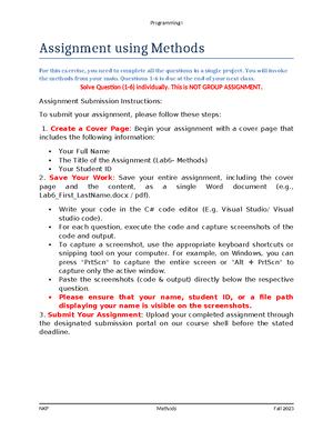 Wk04b Switch Nested Selection Assignment 2023 - COMP100 Nested If and ...