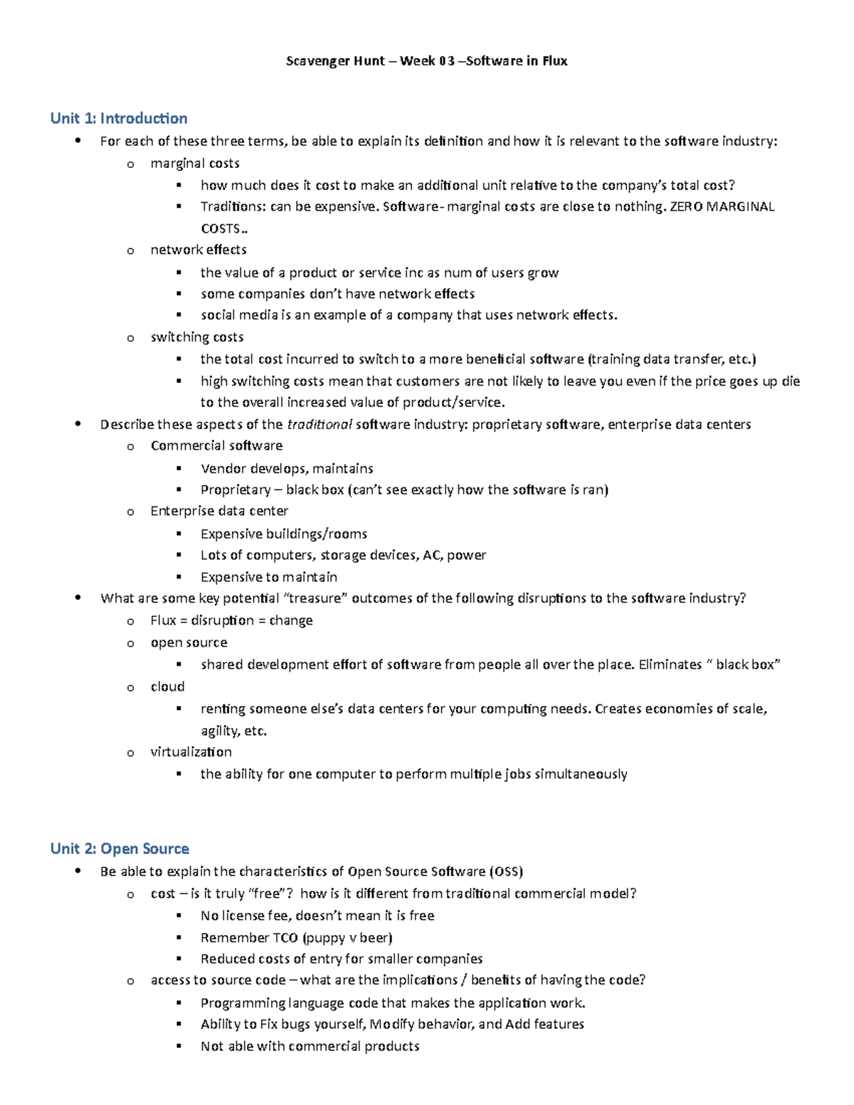 Scavenger Hunt 03-Software in Flux - Scavenger Hunt – Week 03 –Software ...