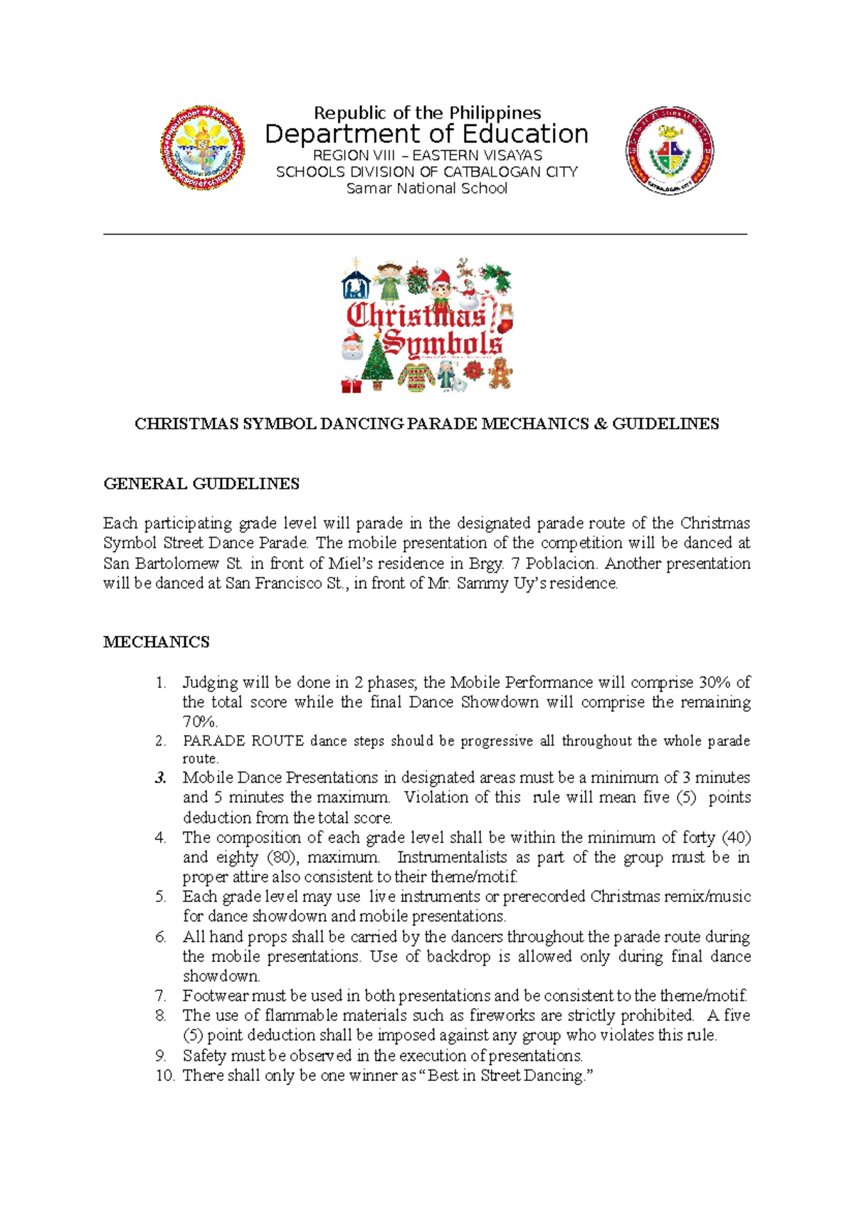 Dancing-Parade-Mechanics - Republic of the Philippines Department of ...