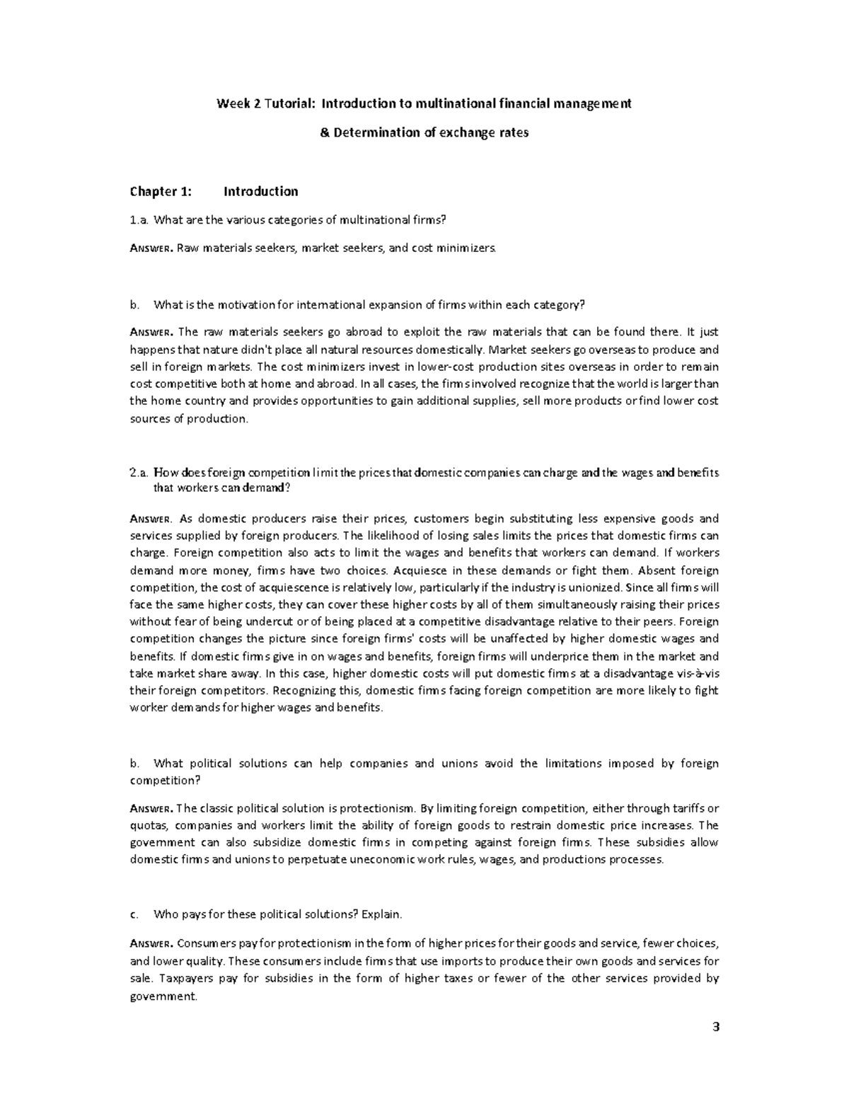 WEEK 1 Tutorial Answers - Week 2 Tutorial: Introduction to ...