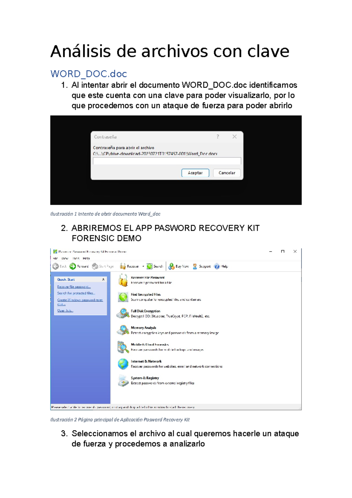 Análisis de archivos con clave - Análisis de archivos con clave WORD ...