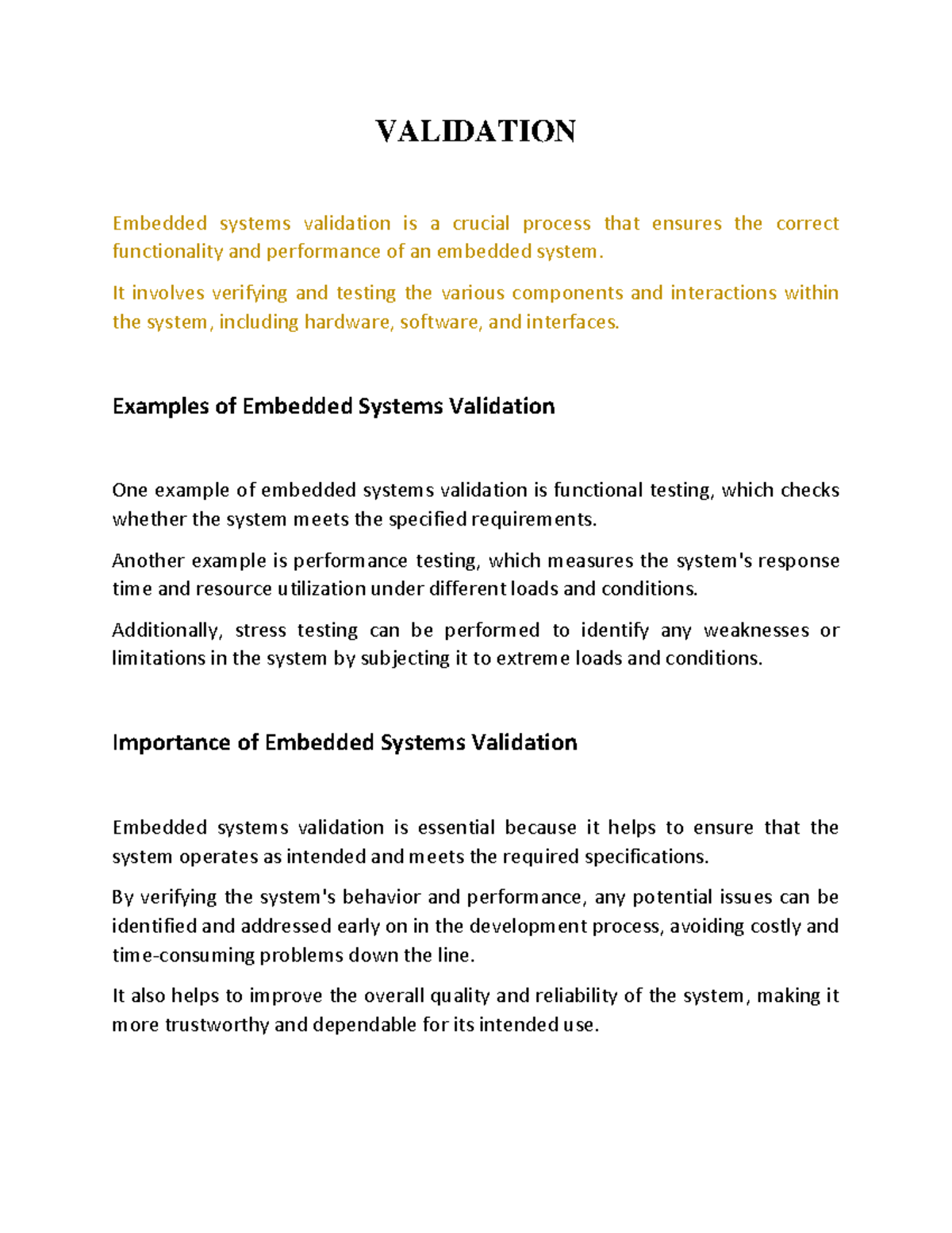 Validation 1 Embedded Systems Validation Embedded Systems Validation Is A Crucial Process