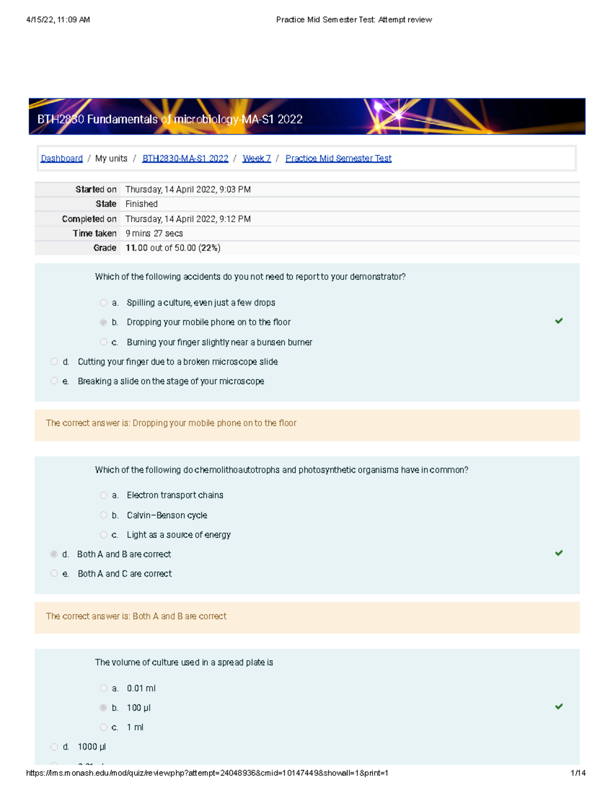 Practice Mid Semester Test 1 - Dashboard/My units/ BTH2830-MA-S1 2022 ...