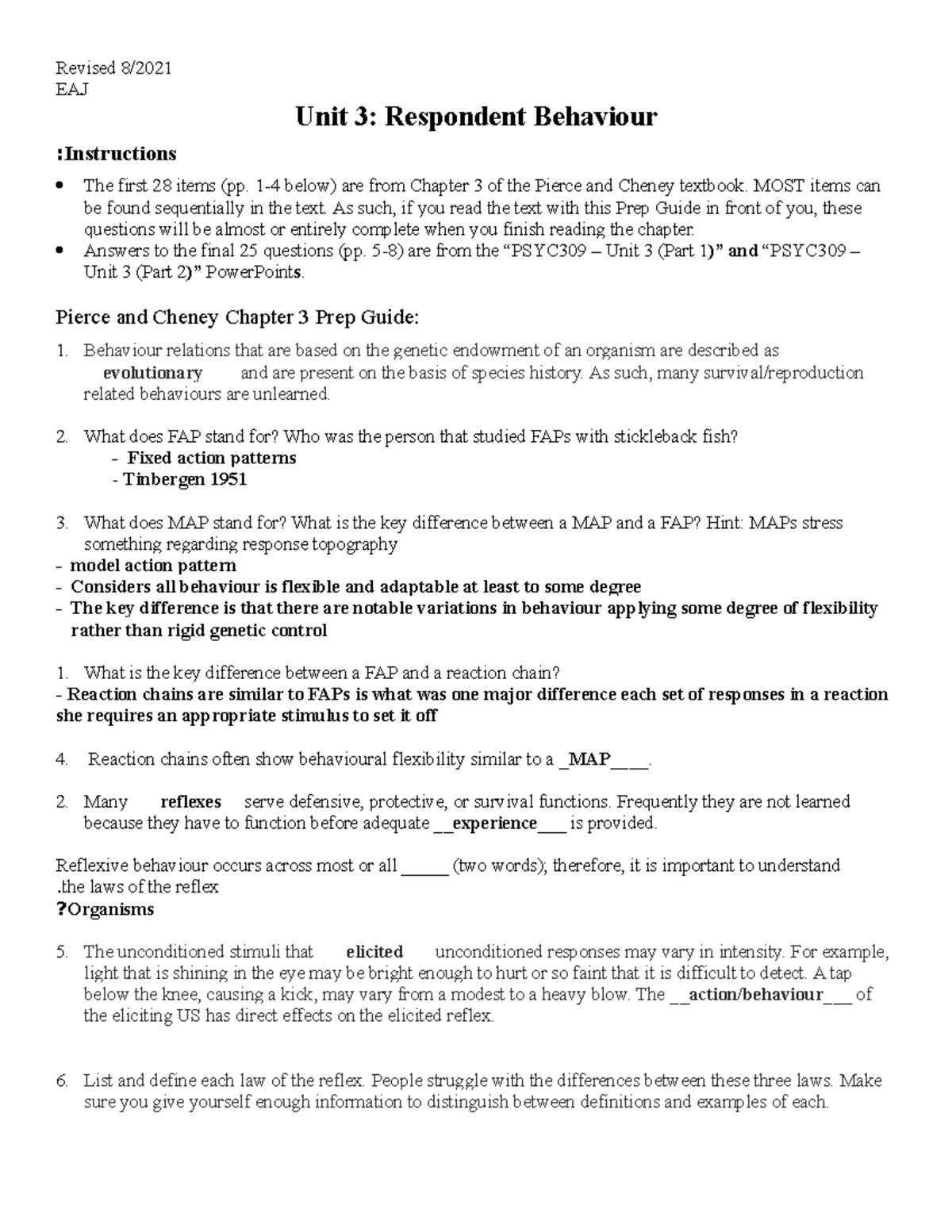 Unit 3 Prep Guide - Respondent Behavior (Student)1 - EAJ Unit 3 ...