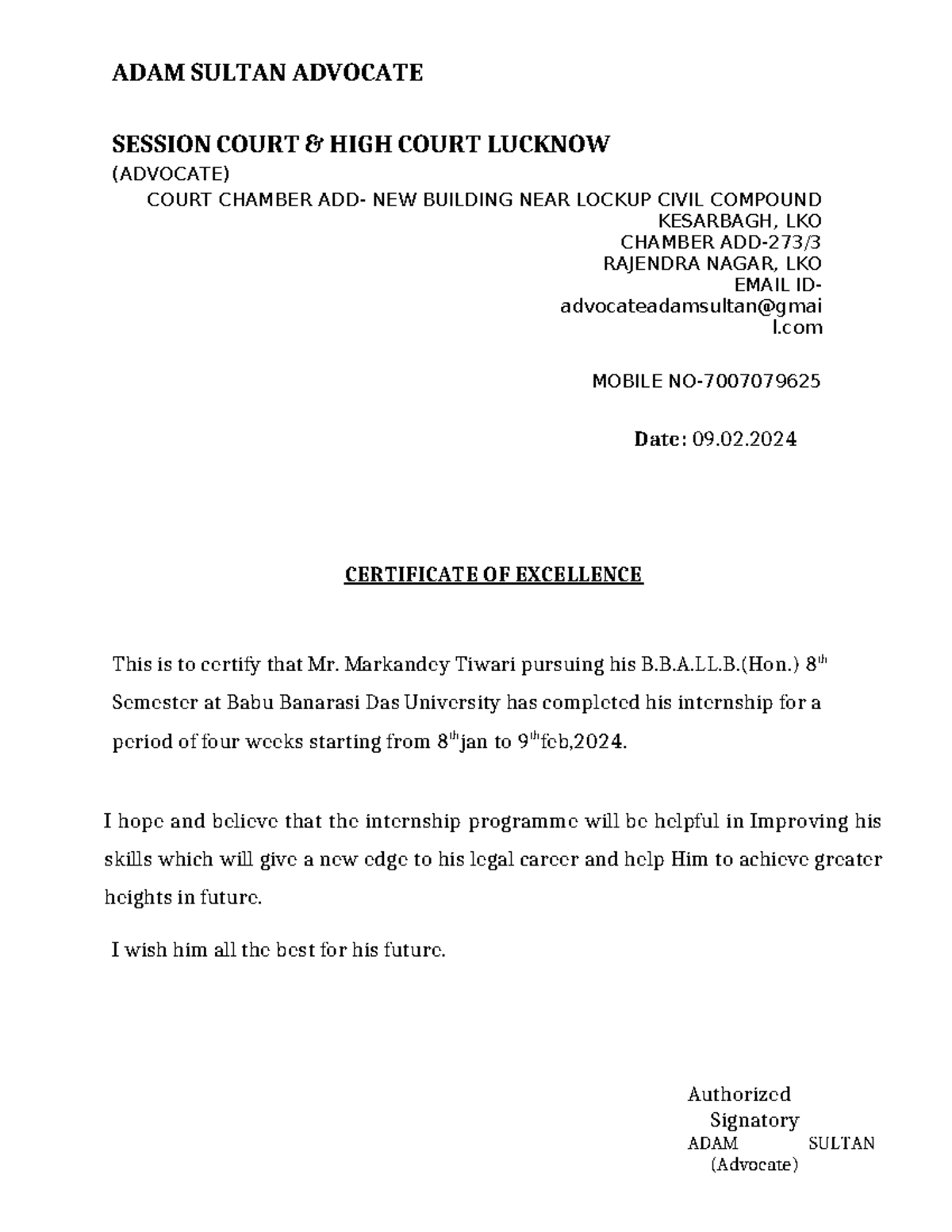 Eishu viva voiz - very good - ADAM SULTAN ADVOCATE SESSION COURT & HIGH COURT LUCKNOW (ADVOCATE ...