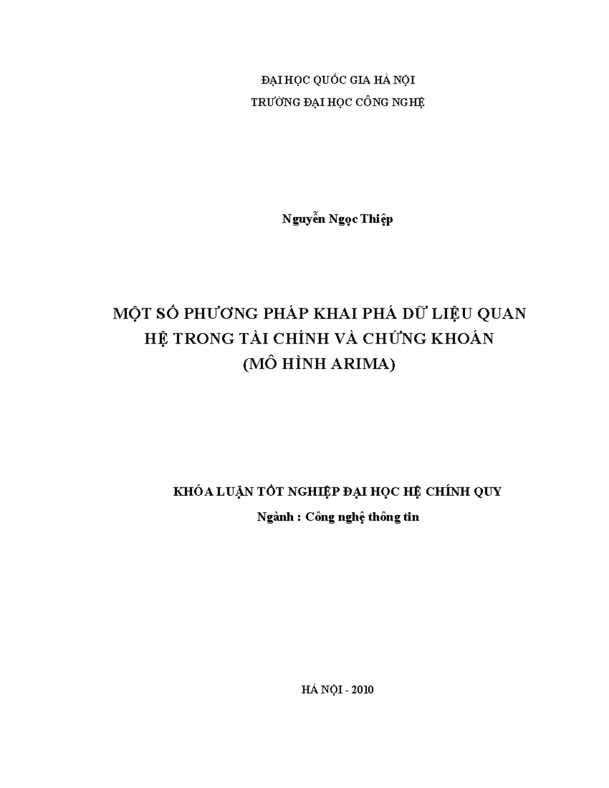 K51 Nguyen Ngoc Thiep Thesis 1. Nguyễn Ngọc Thiệp, 2010. Một số phương ...