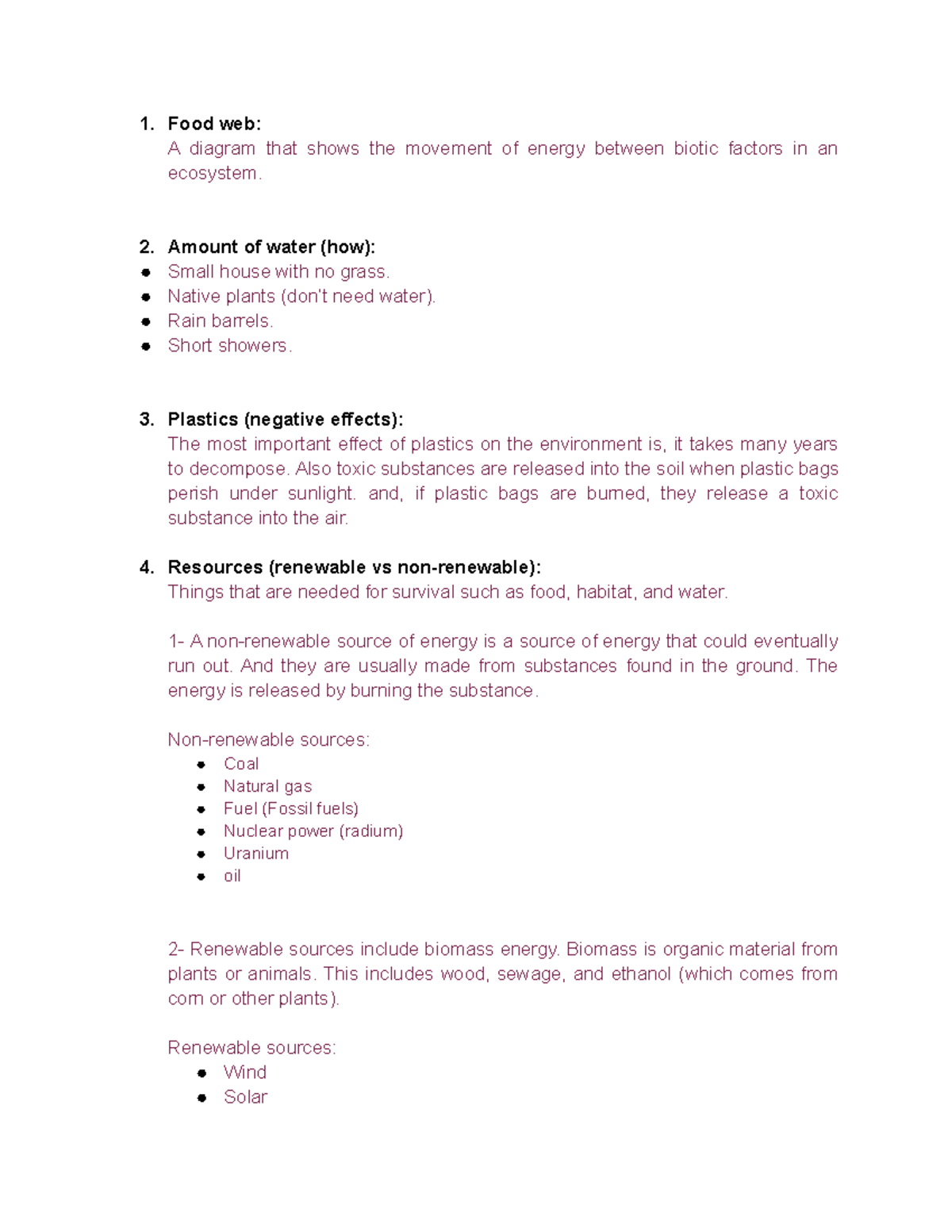 environmental science grade 11. Test review of second lesson - Studocu