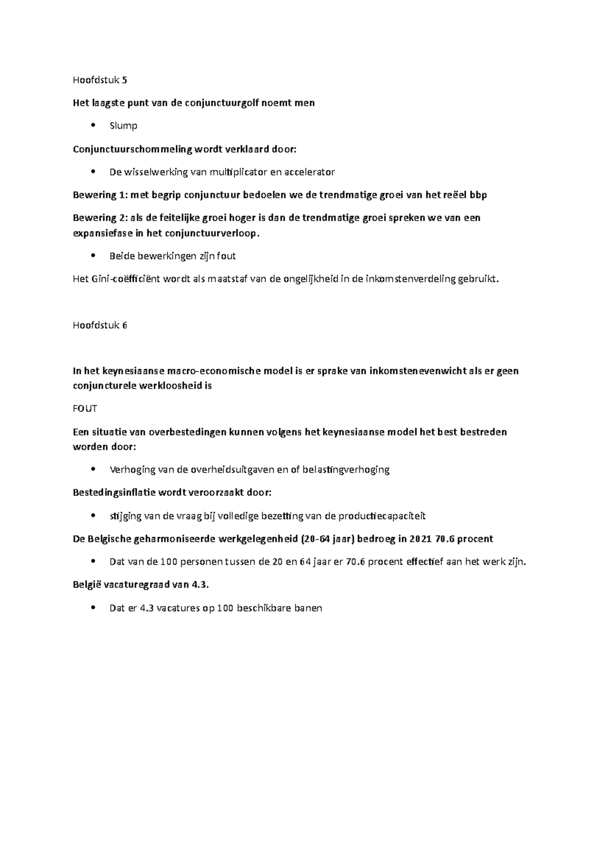 Oefenvragen economie - Hoofdstuk 5 Het laagste punt van de ...