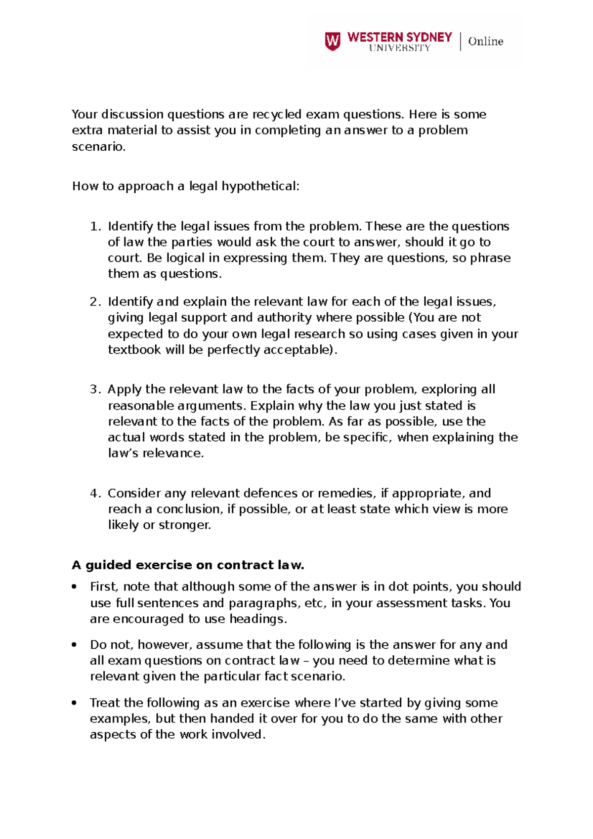 How to answer a Law problem - Your discussion questions are recycled ...