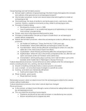 Archaeology Notes - Archaeology is the study of the human past through ...