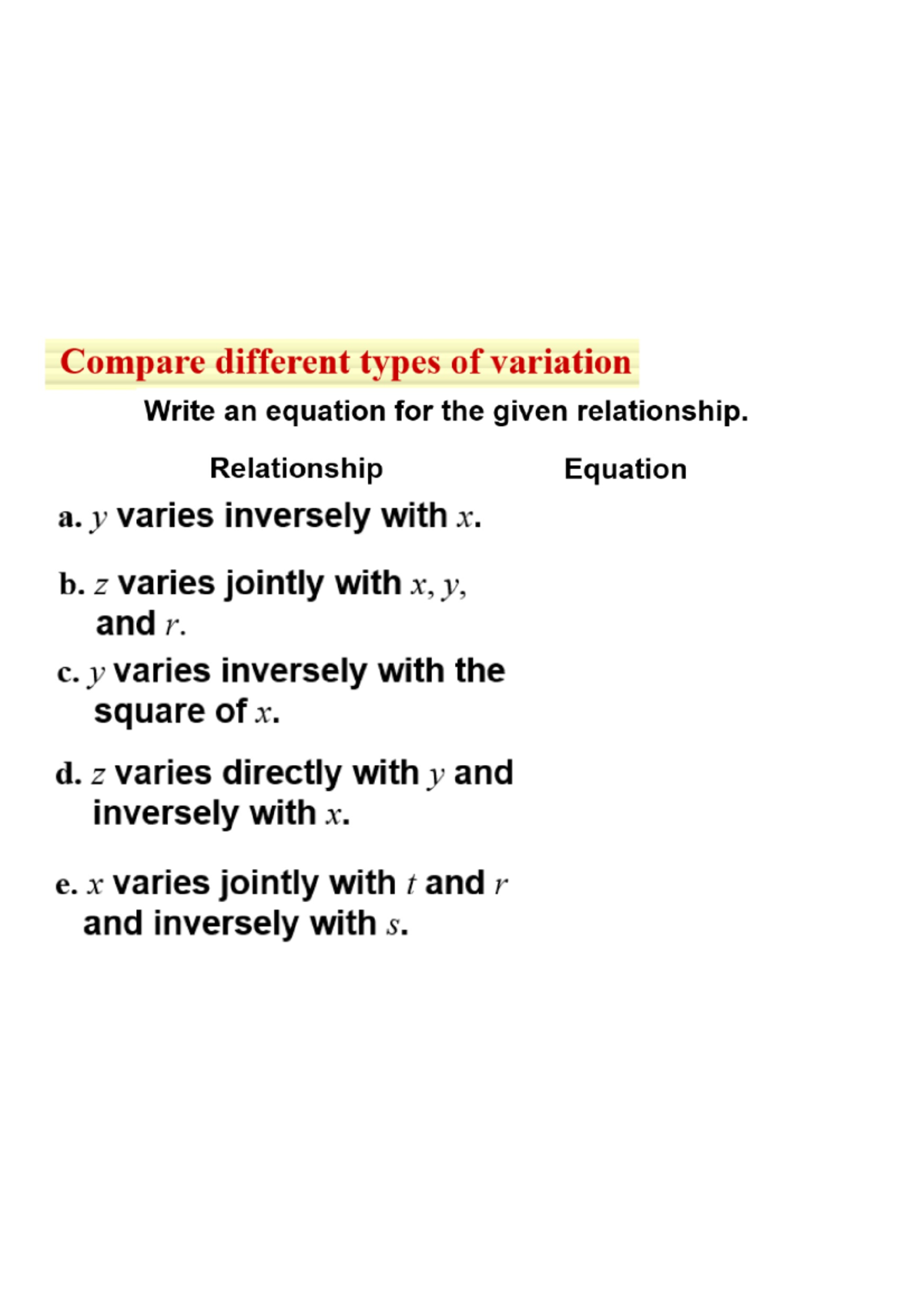 Topic 4-1 Reciprocal Part 2 Notes 24 25 - Compare different types of ...