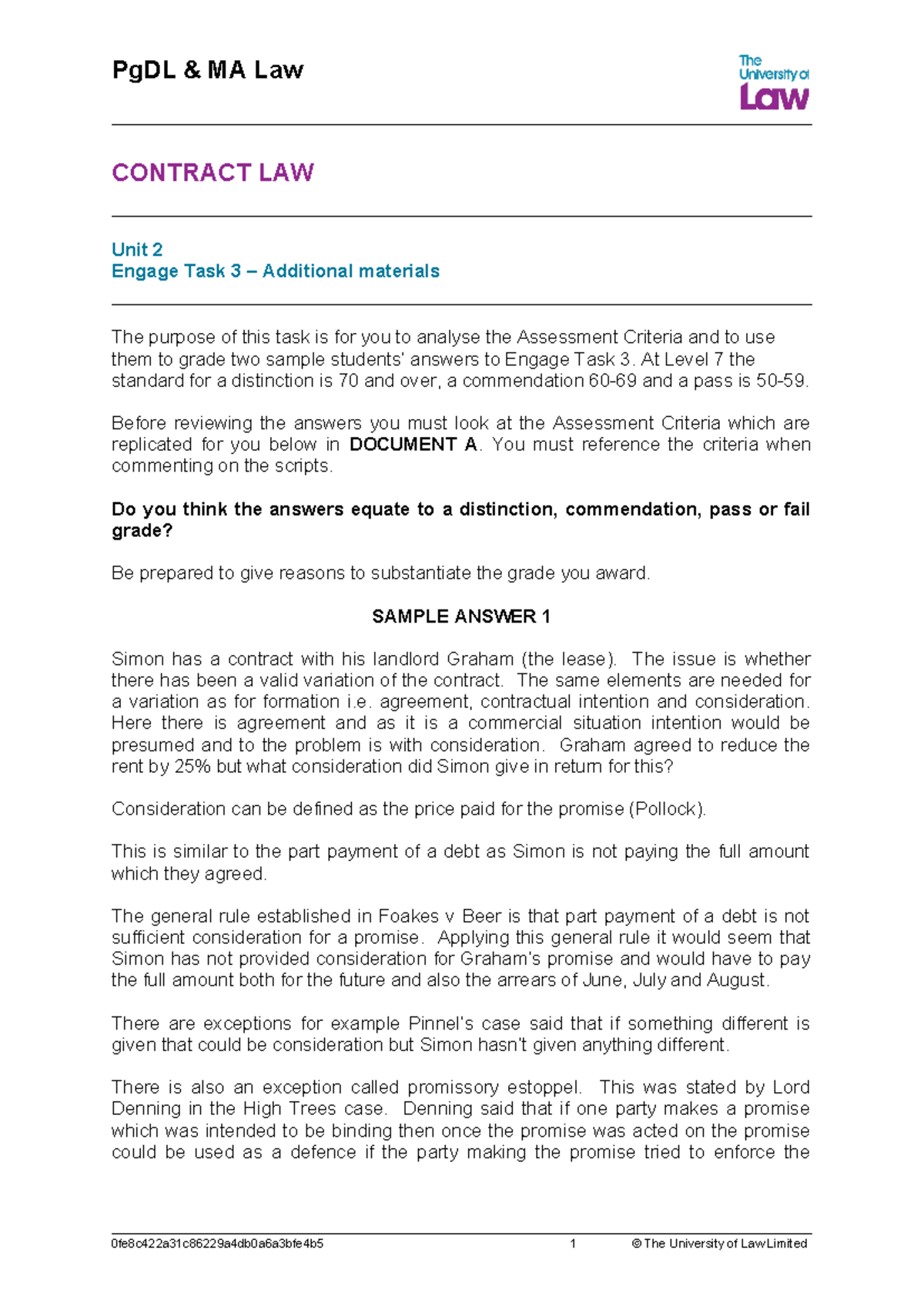 Contract Law - Unit 2 Additional Engage 3 - CONTRACT LAW Unit 2 Engage ...