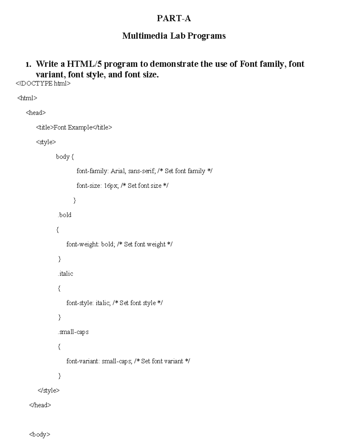 Bca computer multimedia media and animation - PART-A Multimedia Lab Programs 1. Write a HTML/5 ...