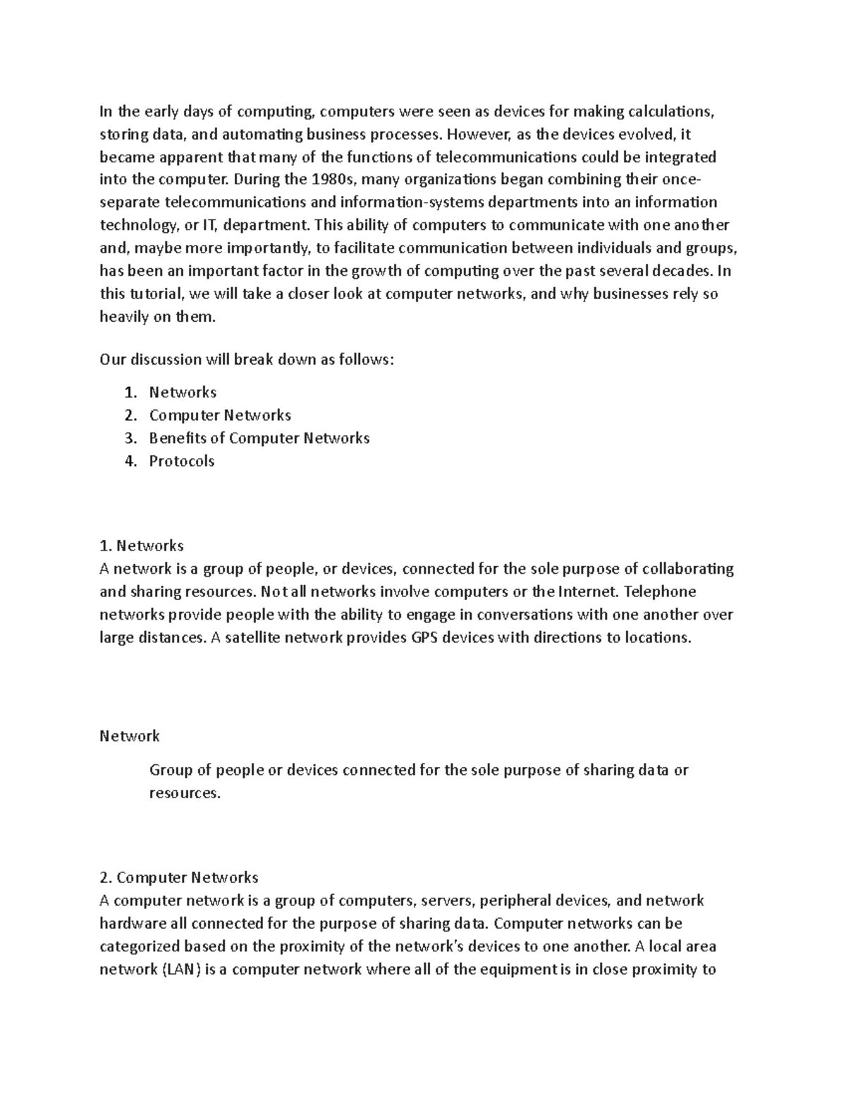 It5 - coursework - In the early days of computing, computers were seen ...