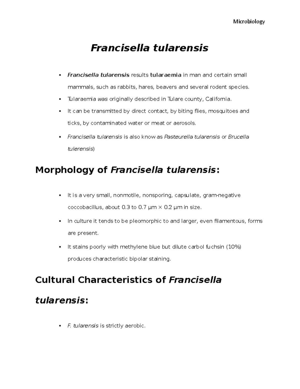 Francisella tularensis-Microbiology - Microbiology Francisella ...