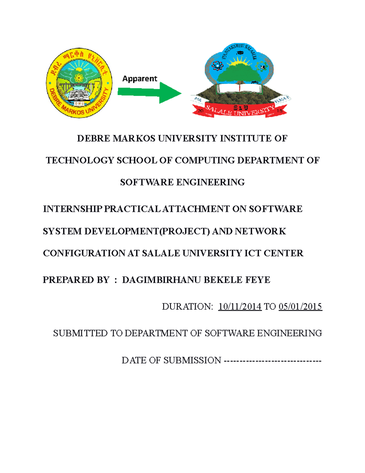 Reportwordbyme - it is good note for all reader - DEBRE MARKOS UNIVERSITY INSTITUTE OF ...