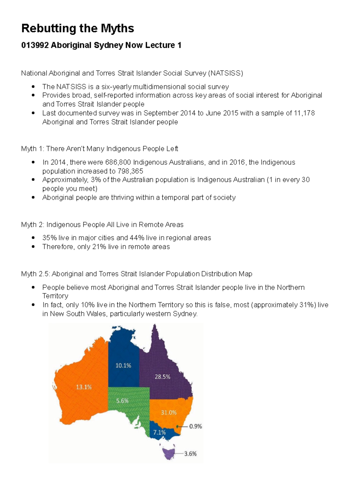 Lecture 1 - Rebutting the Myths - Rebutting the Myths 013992 Aboriginal ...