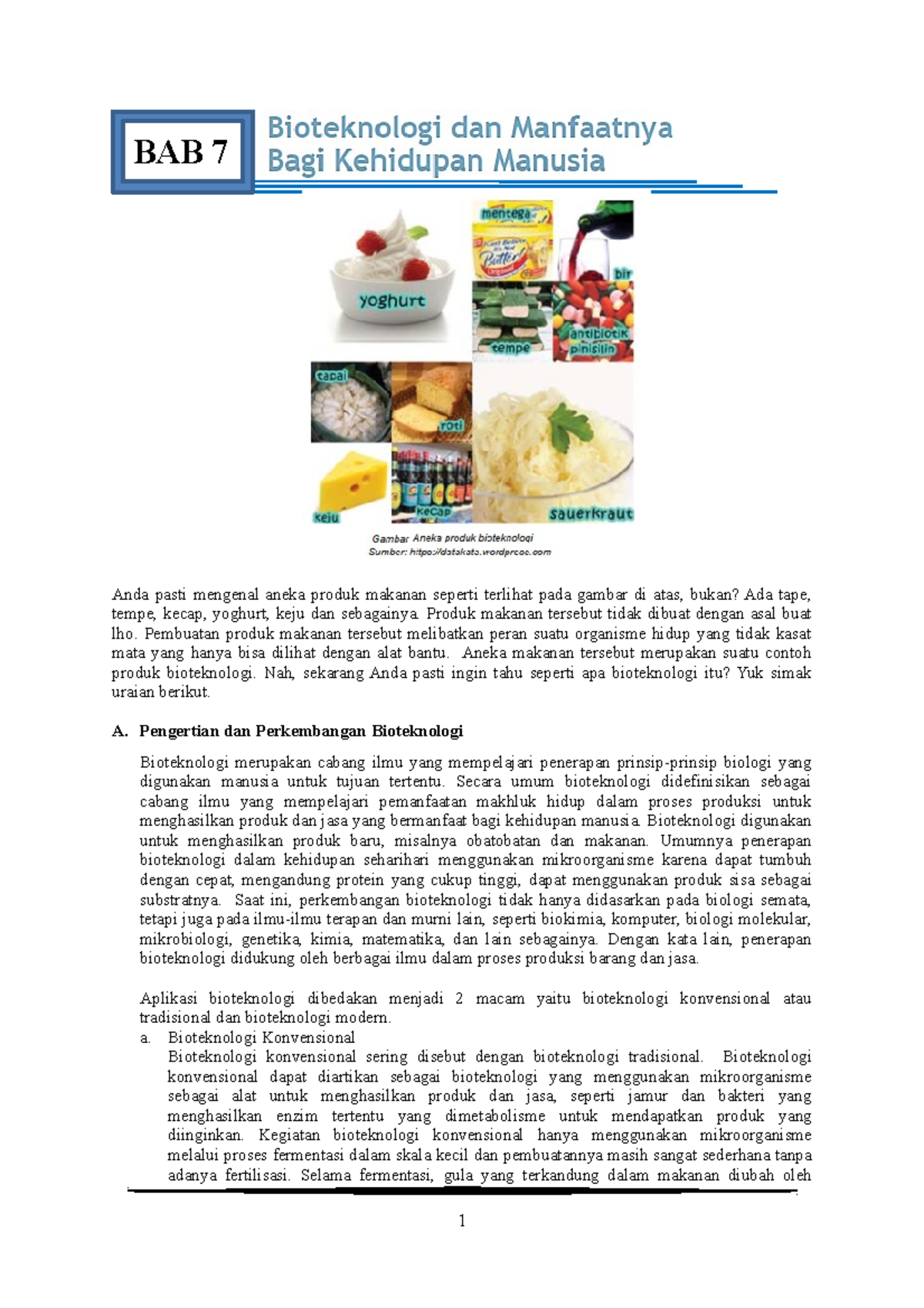 BAB Bioteknologi - example for assigment - Anda pasti mengenal aneka ...