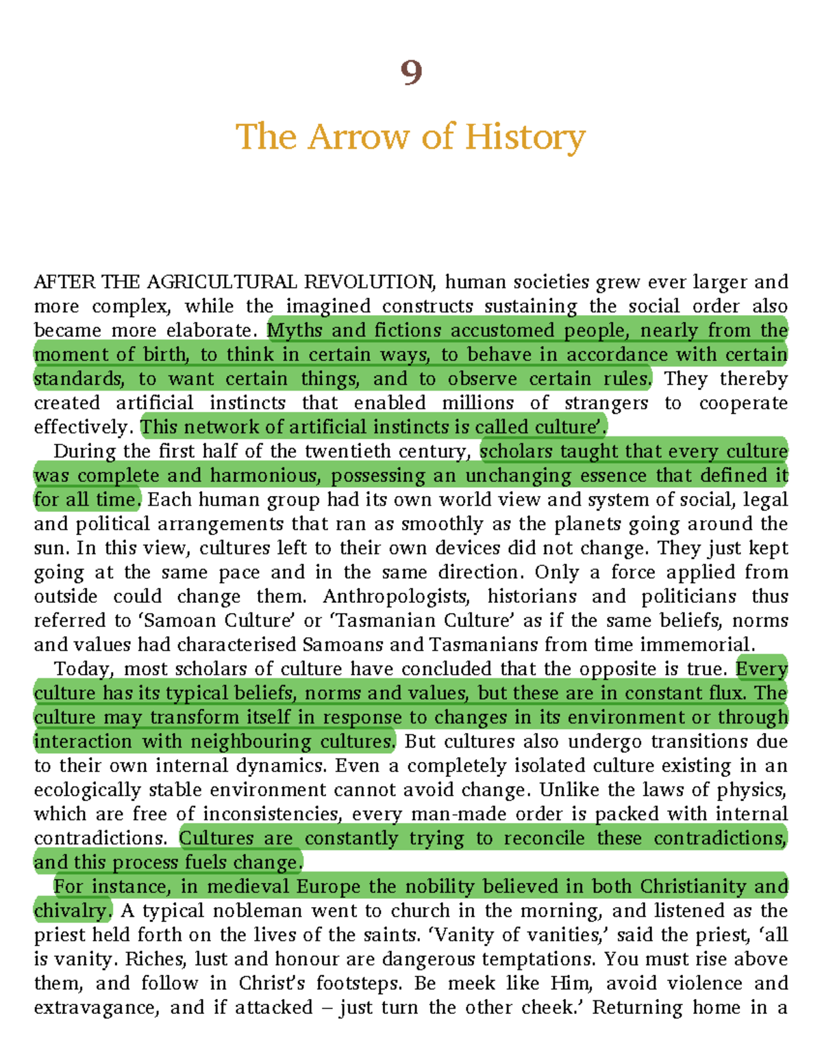 Harari, Sapiens ch. 9 - 9 The Arrow of History AFTER THE AGRICULTURAL ...