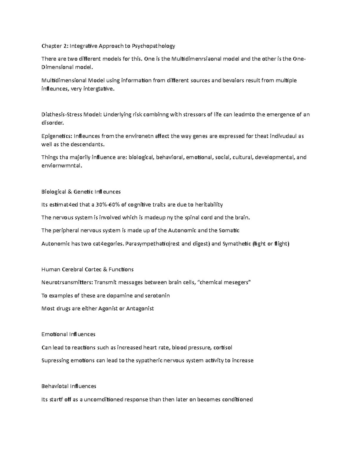 Chapter 2 Psychology - Chapter 2: Integrative Approach to ...