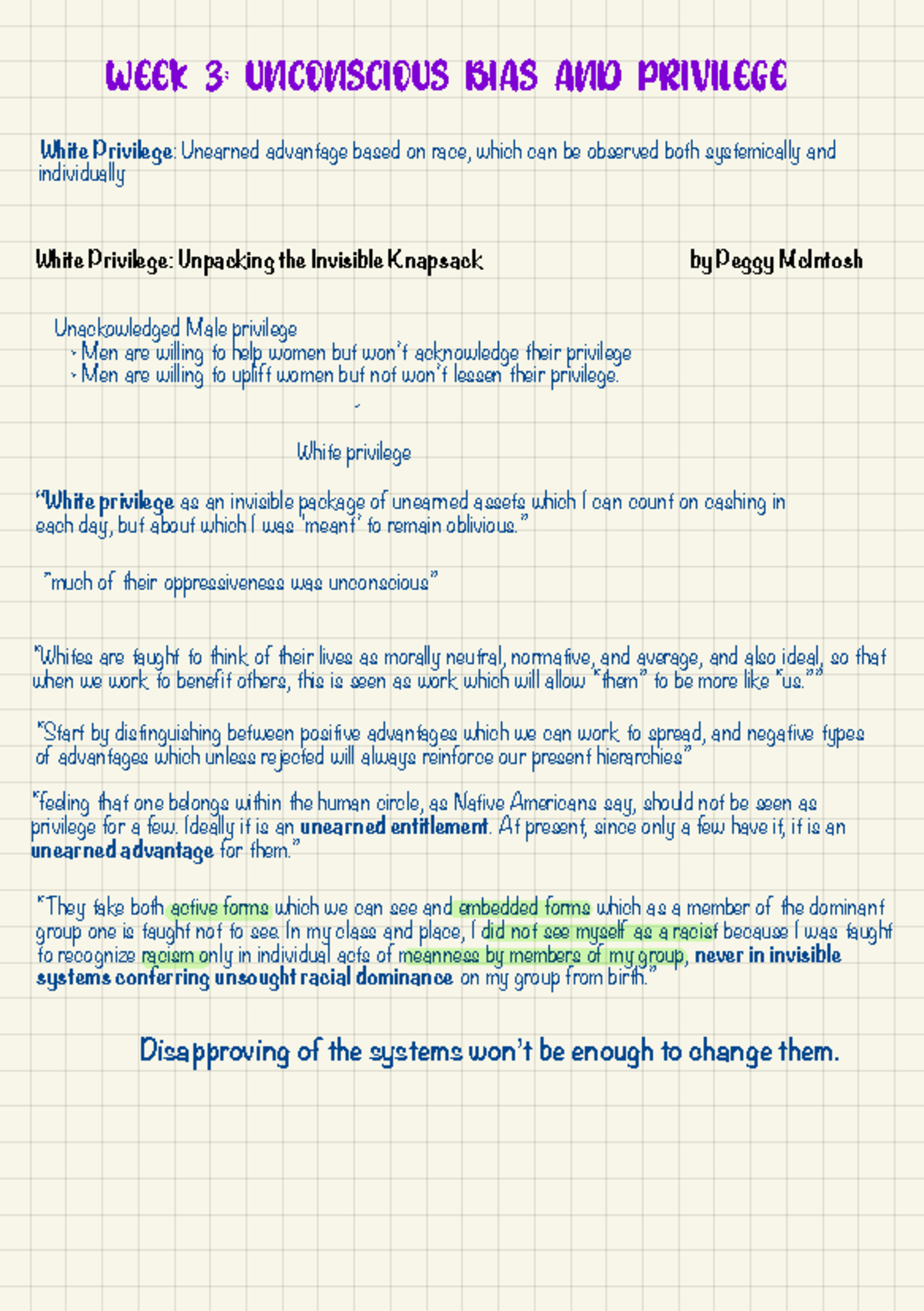 BUS3039S - Unconsious Bias and privilege - WEEK 3: UNCONSCIOUS BIAS AND ...
