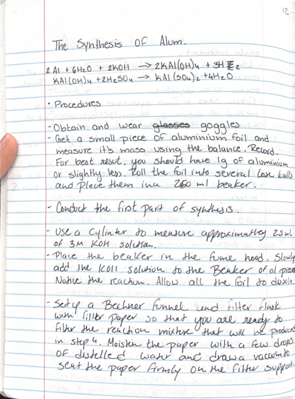 Procedures - BIO 480 - Studocu