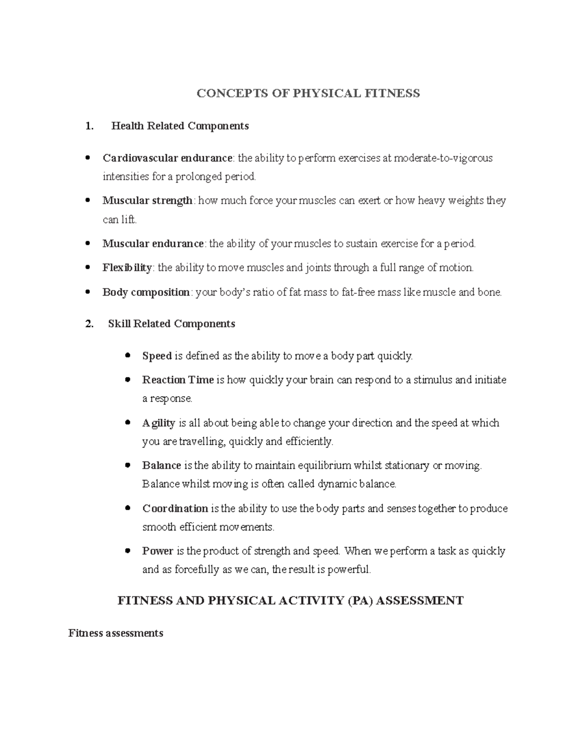 Chapter 2 and 3 - Research related - CONCEPTS OF PHYSICAL FITNESS ...
