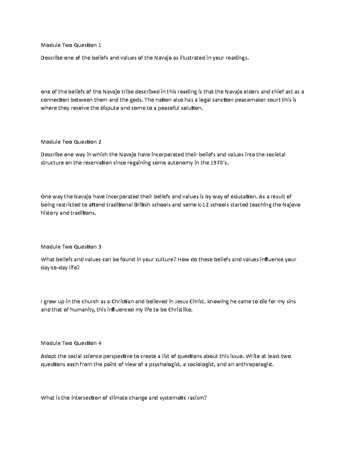 Applied science module 2 short respones - Module Two Question 1 ...