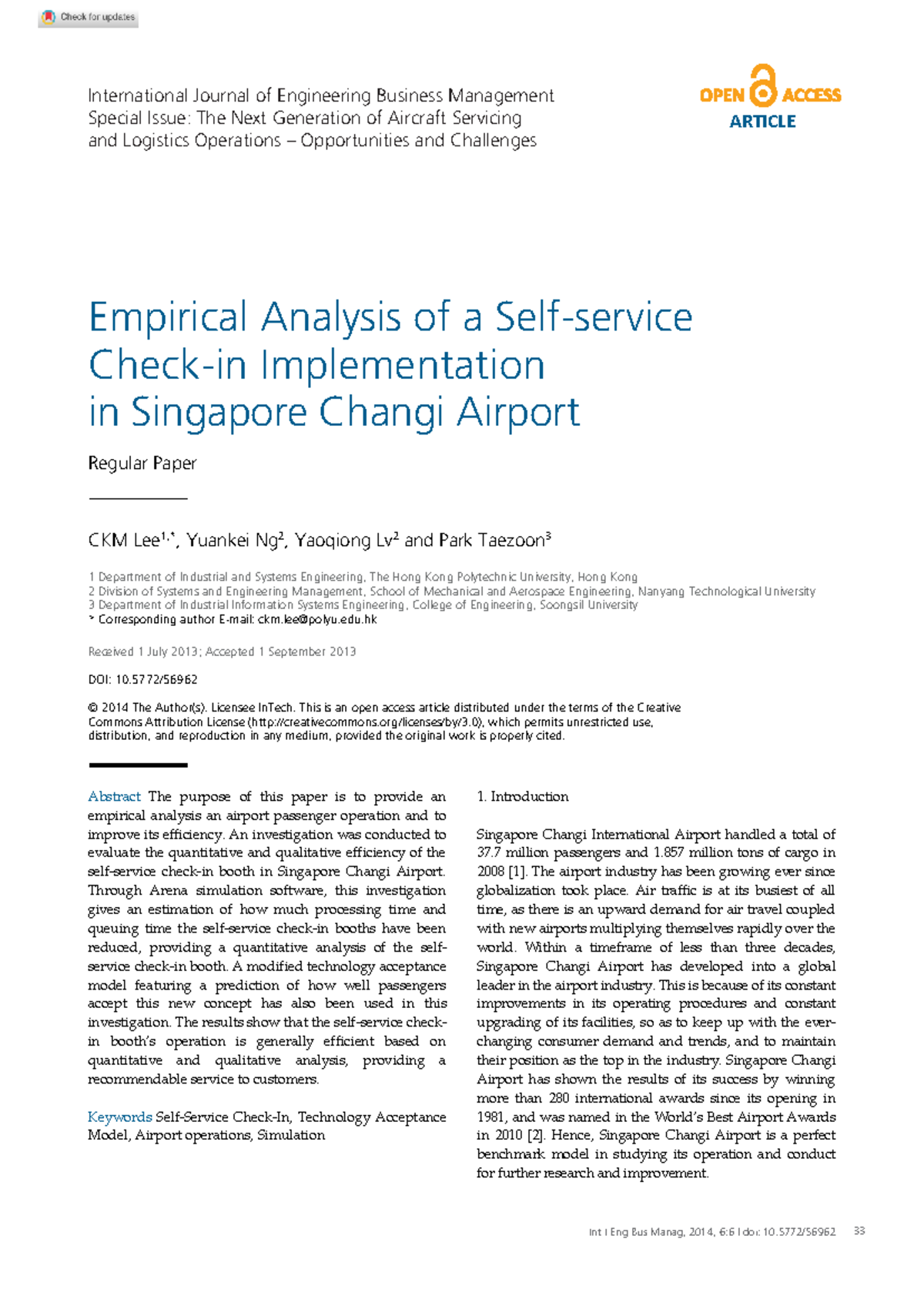 Empirical Analysis of a Self-Service Check-In Impl - Empirical Analysis ...